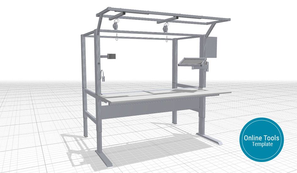 Ergonomic material supply with work bench 4E FIFO - item